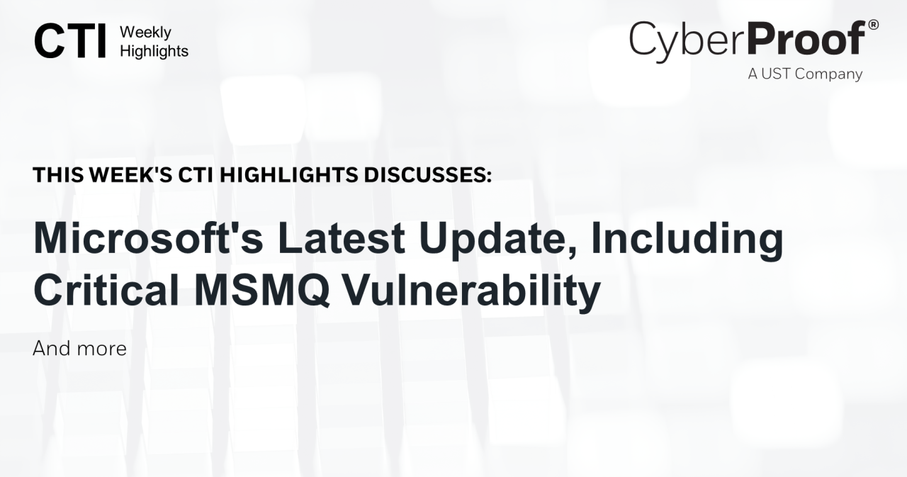 Microsoft's Latest Update, Including Critical MSMQ Vulnerability Microsoft's Latest Update, Including Critical MSMQ Vulnerability