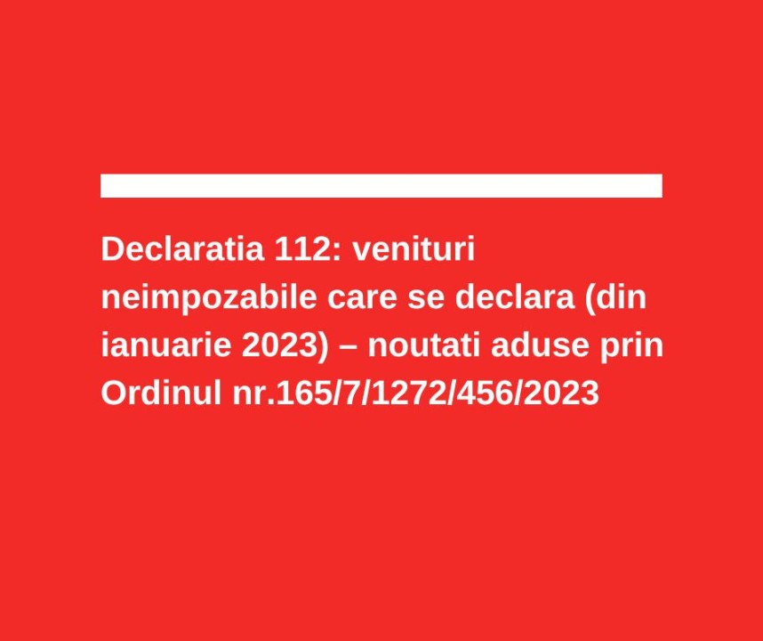 Declaratia 112: venituri neimpozabile care se declara (din ianuarie ... Declaratia 112: venituri neimpozabile care se declara (din ianuarie ...