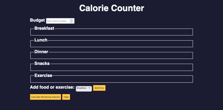 π Project Showcase: Calorie Counter π Project Showcase: Calorie Counter