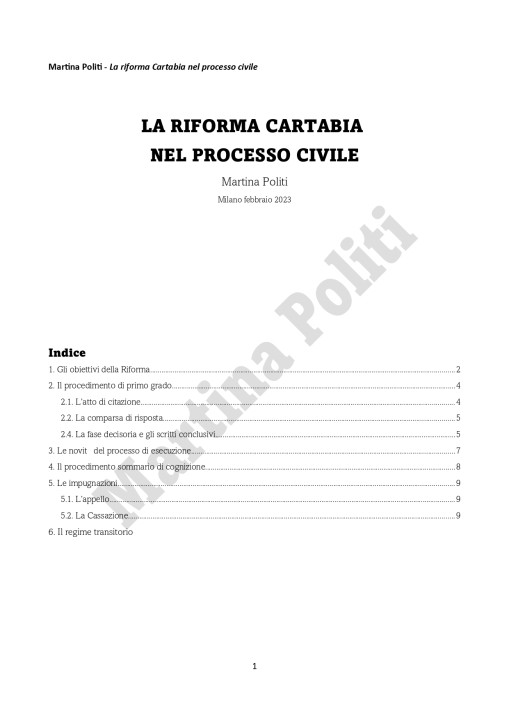 La Riforma Cartabia nel Processo Civile La Riforma Cartabia nel Processo Civile