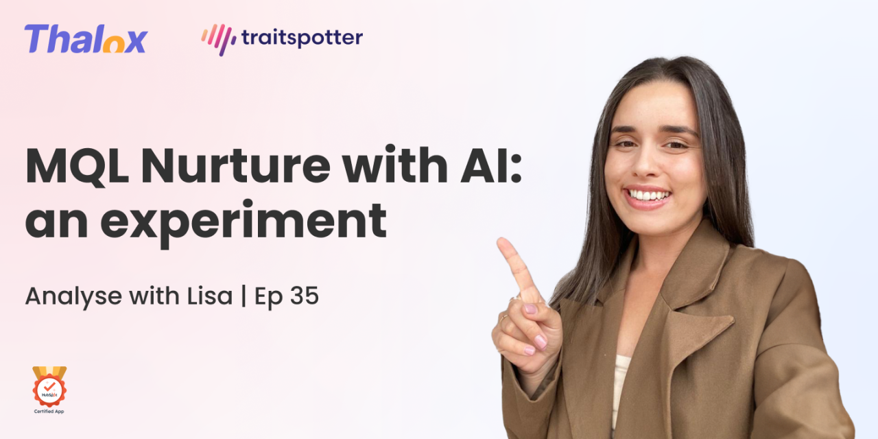 Analyse with Lisa - Ep. 35 | MQL Nurture with AI: an experiment Analyse with Lisa - Ep. 35 | MQL Nurture with AI: an experiment