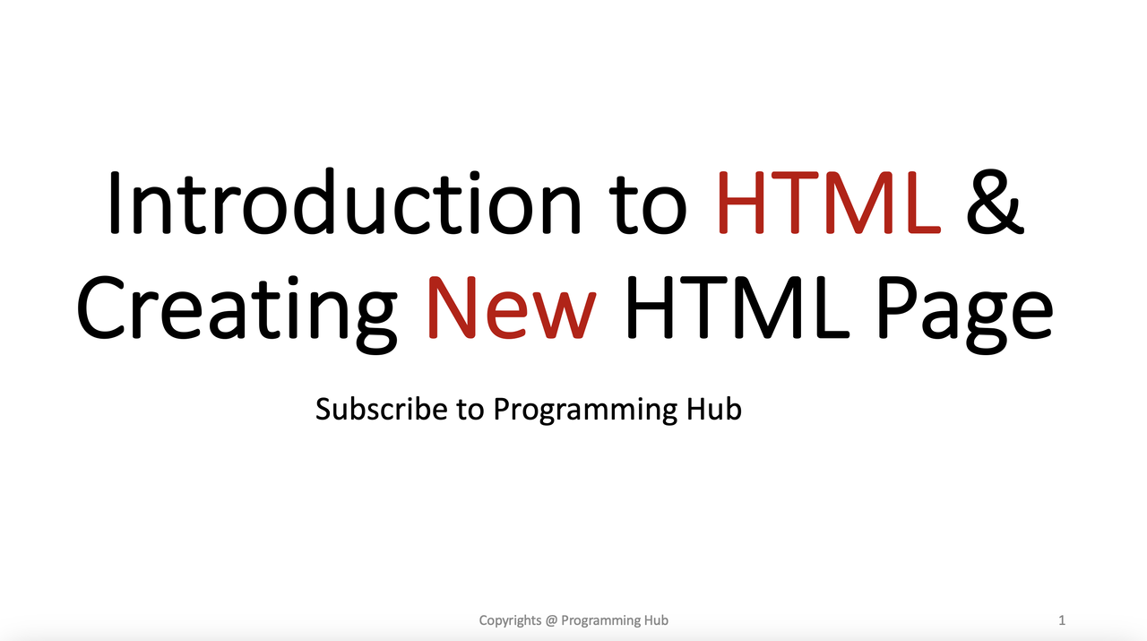 Creating & Running HTML Page Creating & Running HTML Page