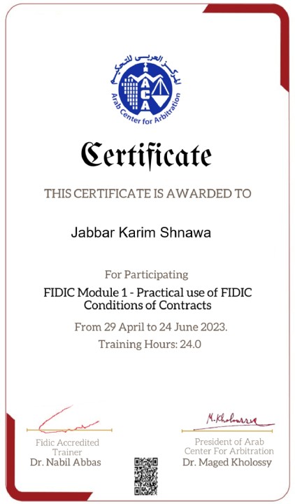 I'm deeply honored to receive FIDIC Certificate in Engineering ... I'm deeply honored to receive FIDIC Certificate in Engineering ...