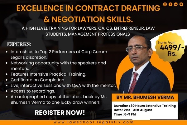 Mastering the Art of Contract Drafting & Negotiation with Mr. Bhumesh Verma Mastering the Art of Contract Drafting & Negotiation with Mr. Bhumesh Verma