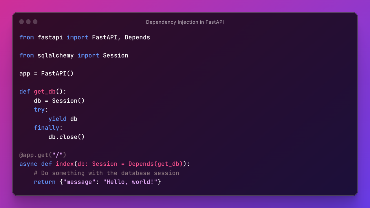 Dependency Injection in Python FastAPI Dependency Injection in Python FastAPI