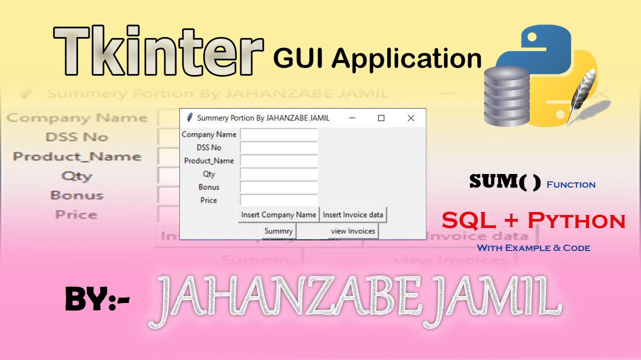 SUM() Function in SQL with Python & SQLite3 SUM() Function in SQL with Python & SQLite3