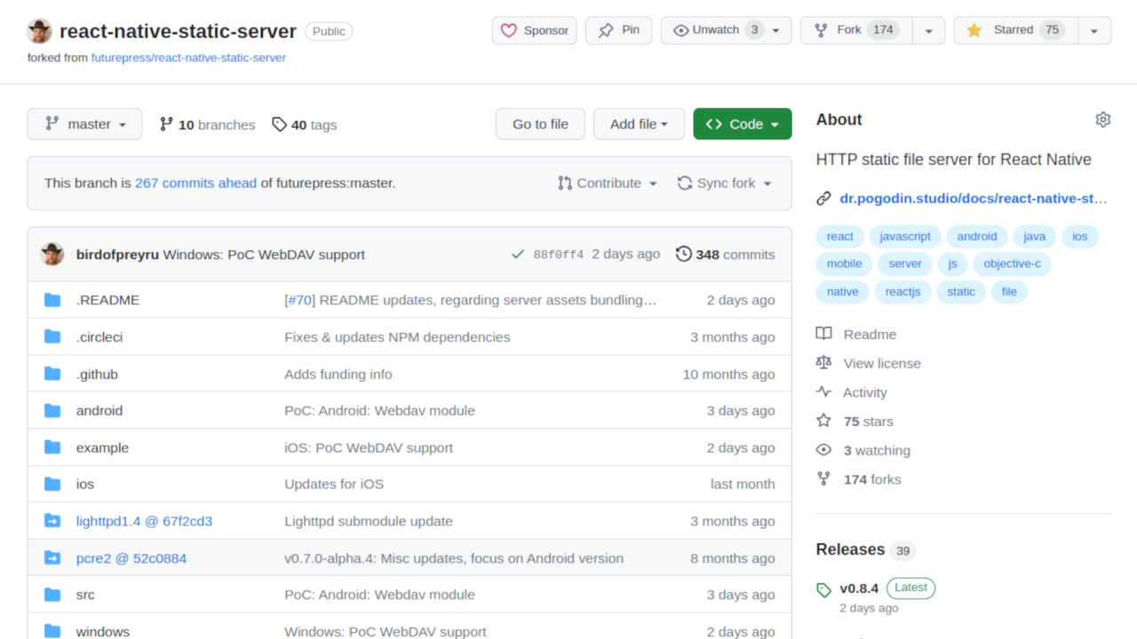React Native Static Server React Native Static Server