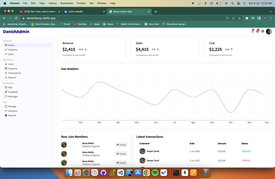 Dashboard realtime data webapp Dashboard realtime data webapp