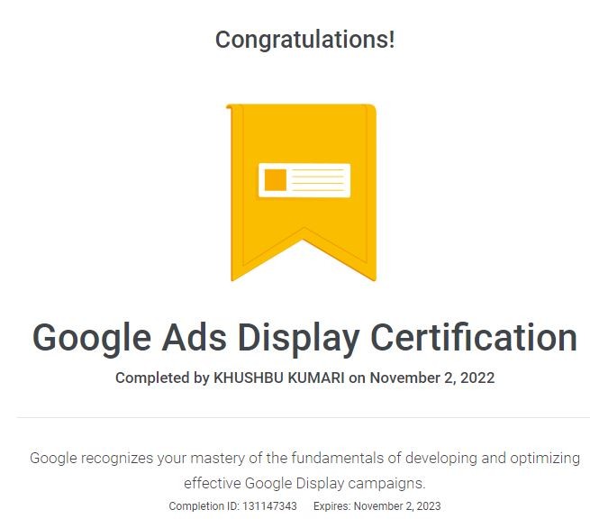 Google Ads Display Certification Google Ads Display Certification