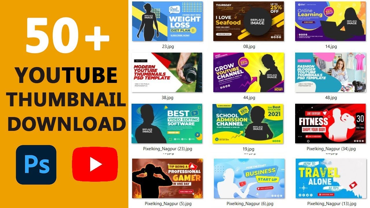 50+ FREE Best YouTube Thumbnail Photoshop Template Bundle 50+ FREE Best YouTube Thumbnail Photoshop Template Bundle
