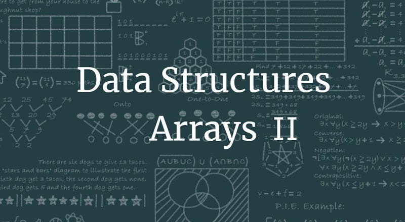 Data Structures-Arrays II Data Structures-Arrays II