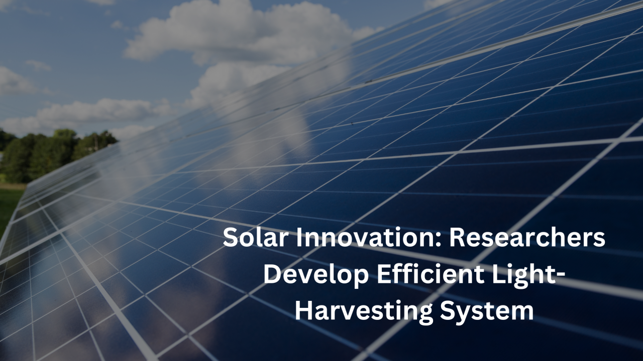 Solar Innovation: Researchers Develop Efficient Light-Harvesting System Solar Innovation: Researchers Develop Efficient Light-Harvesting System