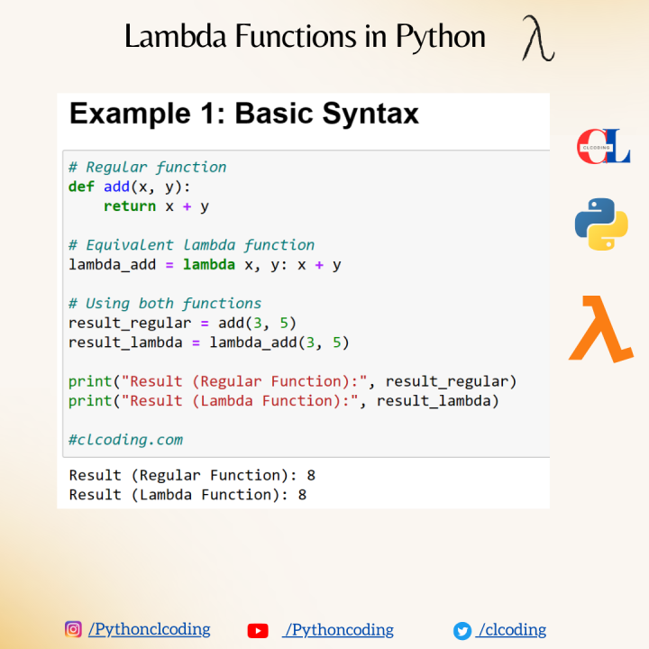 Lambda Functions in Python Lambda Functions in Python