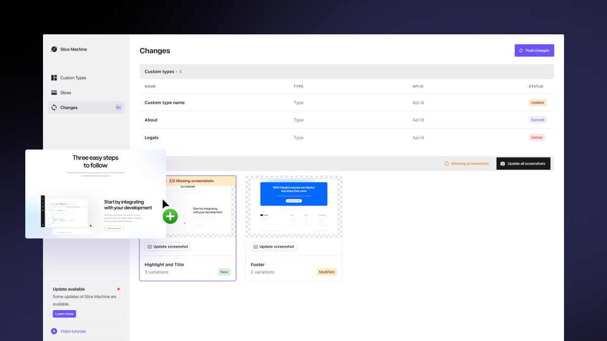 Define Custom Types in Prismic Dashboard Define Custom Types in Prismic Dashboard