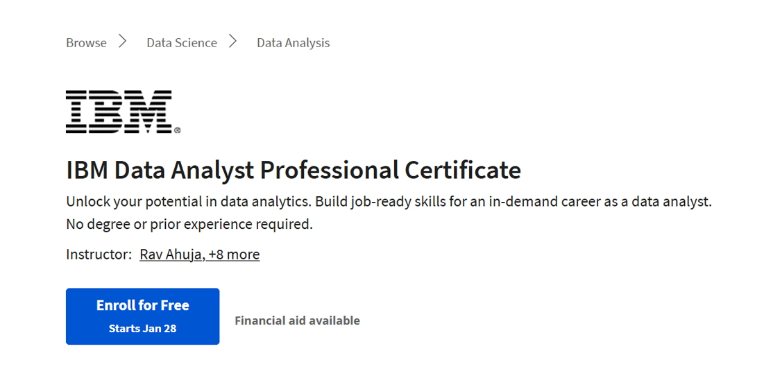 IBM Data Analyst Professional Certificate! IBM Data Analyst Professional Certificate!
