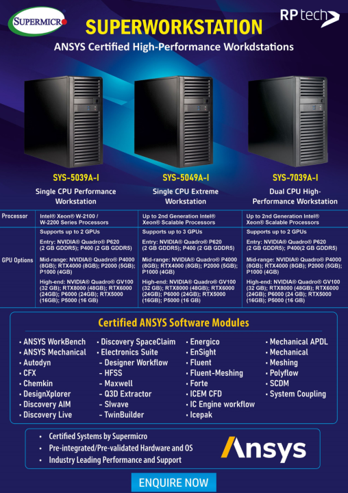 Boost Your Workflow With ANSYS Certified Supermicro Superworkstations Boost Your Workflow With ANSYS Certified Supermicro Superworkstations