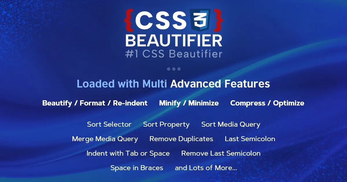 Professional CSS Beautifier Tool to format CSS code online. Professional CSS Beautifier Tool to format CSS code online.