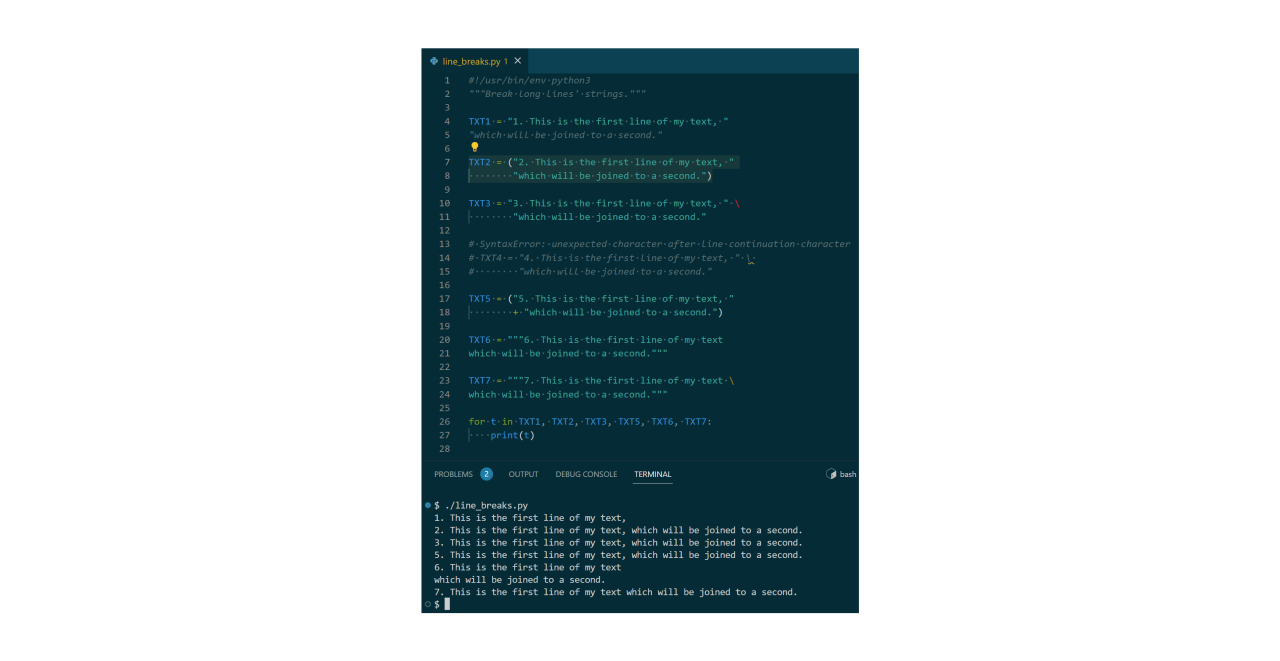 Gábor Imolai on LinkedIn: How to break up long lines' strings in Python Gábor Imolai on LinkedIn: How to break up long lines' strings in Python