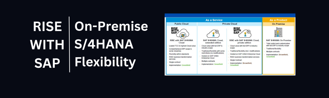 How 'RISE with SAP' and 'On-Premise S/4HANA Flexibility' are ... How 'RISE with SAP' and 'On-Premise S/4HANA Flexibility' are ...