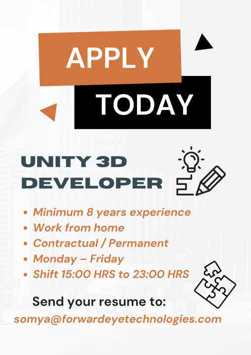 Unity 3D Developer Unity 3D Developer