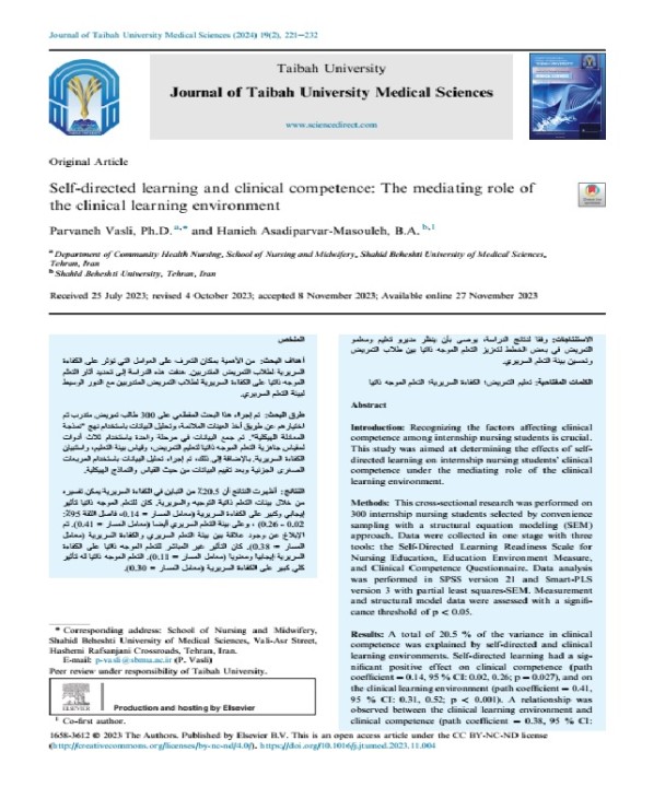 Self-directed learning and clinical competence: The mediating role of ... Self-directed learning and clinical competence: The mediating role of ...