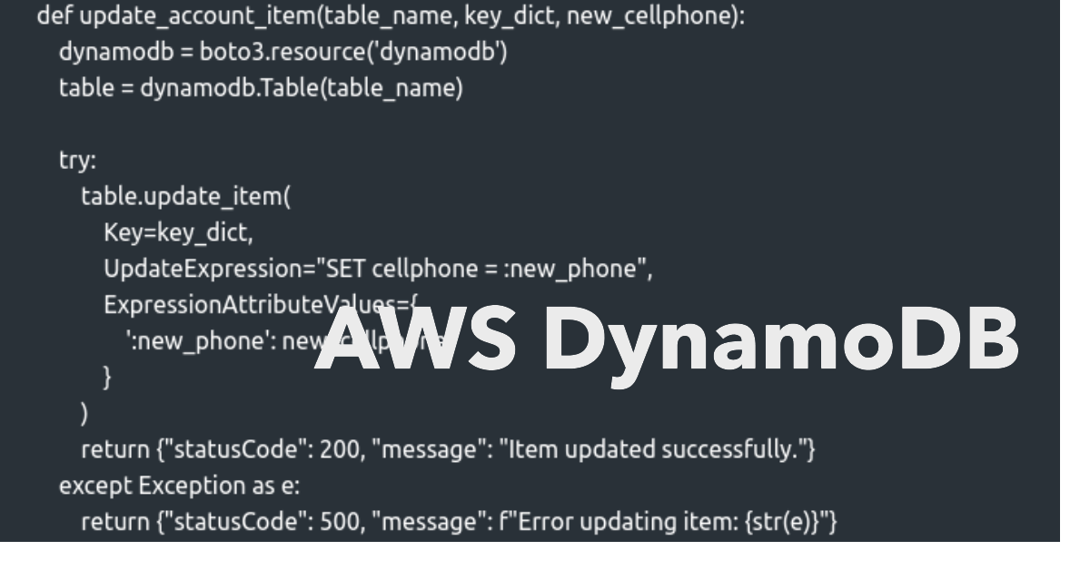 AWS DynamoDB with Python AWS DynamoDB with Python
