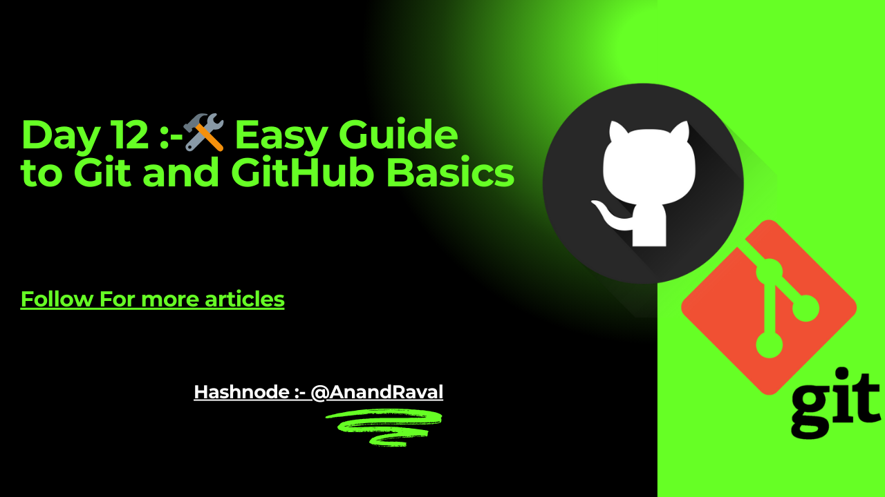 Day 12 :-🛠️ Easy Guide to Git and GitHub Basics Day 12 :-🛠️ Easy Guide to Git and GitHub Basics