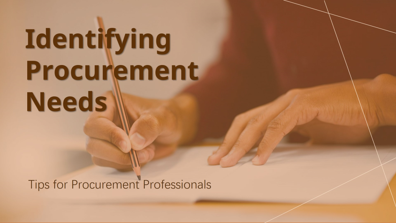 Identifying Procurement Needs Identifying Procurement Needs