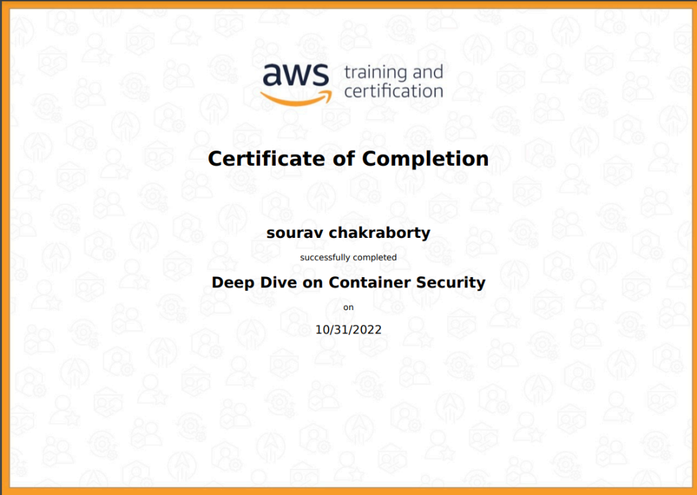 I just earned a completion certificate and badge for container security ... I just earned a completion certificate and badge for container security ...