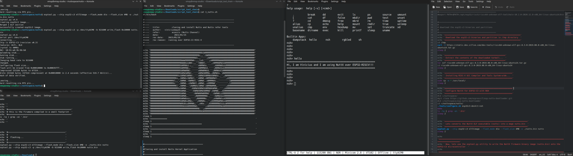 NuttX + ESP32-C3 RISCV NuttX + ESP32-C3 RISCV