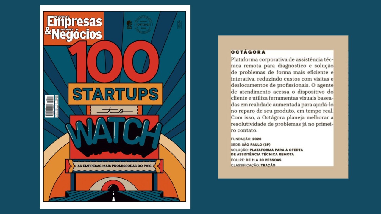A Octágora é uma das “100 Startups to Watch da edição 2023”. A Octágora é uma das “100 Startups to Watch da edição 2023”.
