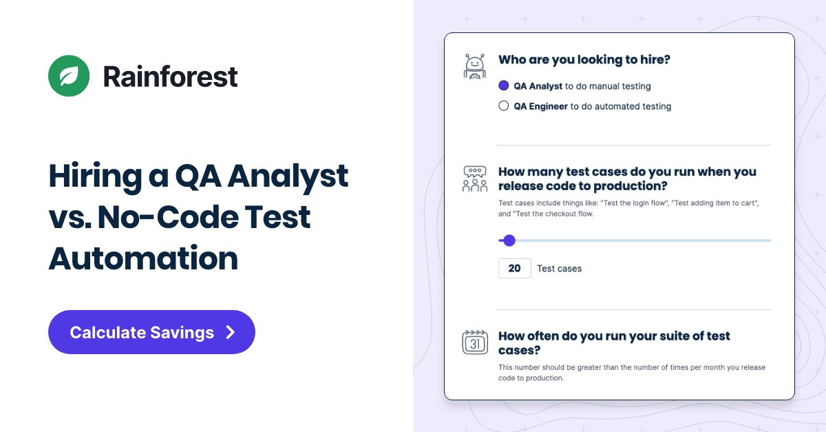 Rainforest QA on LinkedIn: Thinking of hiring a QA Analyst to do manual ... Rainforest QA on LinkedIn: Thinking of hiring a QA Analyst to do manual ...