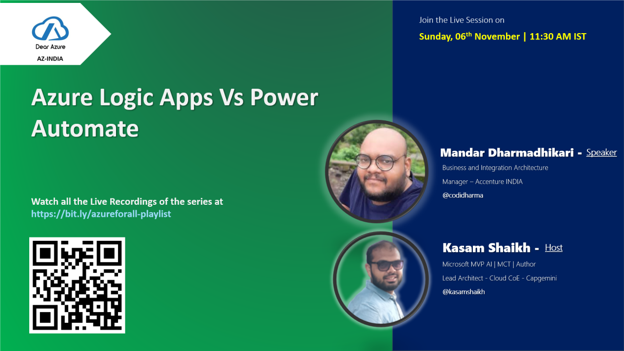 Azure Logic Apps Vs Power Automate - AzureforAll - Session #21 | LinkedIn Azure Logic Apps Vs Power Automate - AzureforAll - Session #21 | LinkedIn