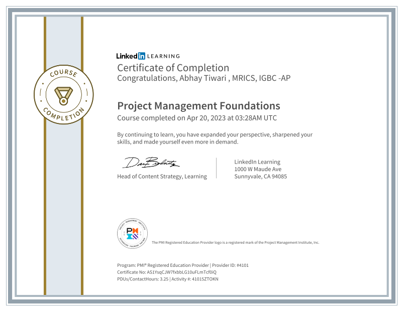 Abhay Tiwari , MRICS, IGBC -AP on LinkedIn: Certificate of Completion Abhay Tiwari , MRICS, IGBC -AP on LinkedIn: Certificate of Completion