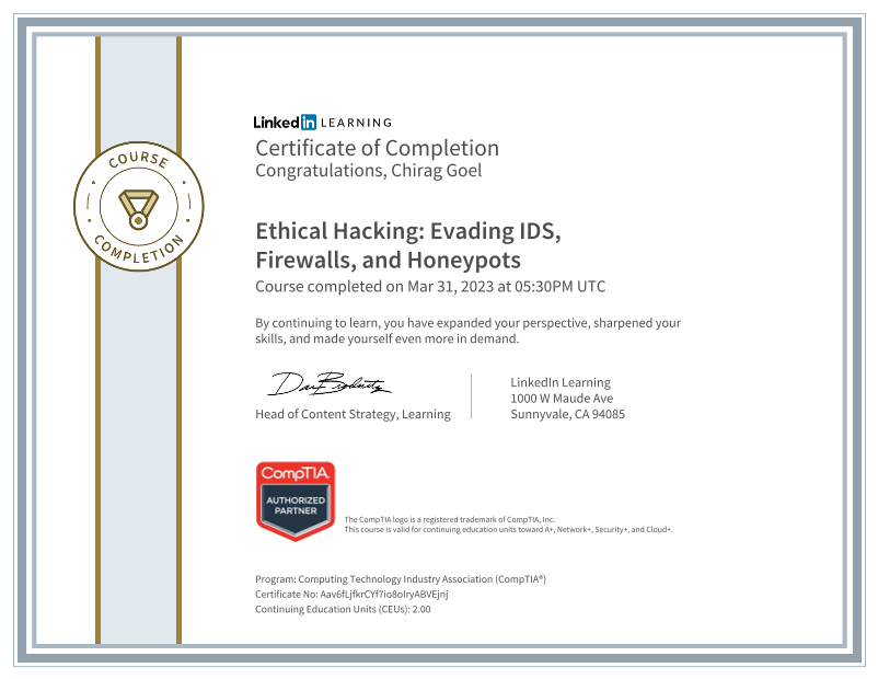 Chirag Goel on LinkedIn: Certificate of Completion Chirag Goel on LinkedIn: Certificate of Completion