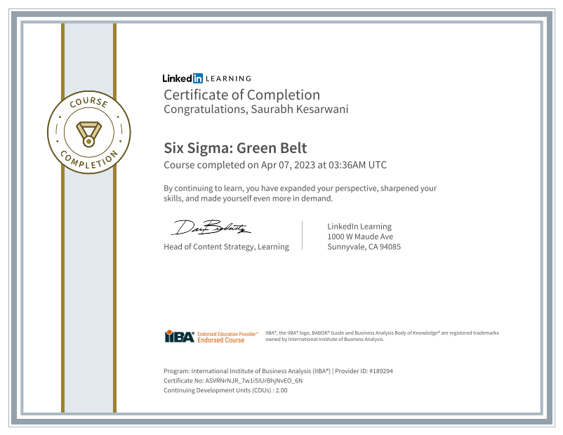 Saurabh Kesarwani on LinkedIn: Certificate of Completion Saurabh Kesarwani on LinkedIn: Certificate of Completion