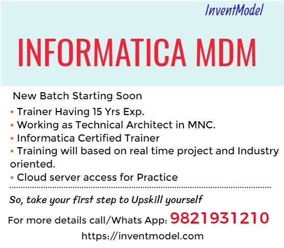 Sujeet P. on LinkedIn: Informatica MDM Training New Batch starting soon ... Sujeet P. on LinkedIn: Informatica MDM Training New Batch starting soon ...