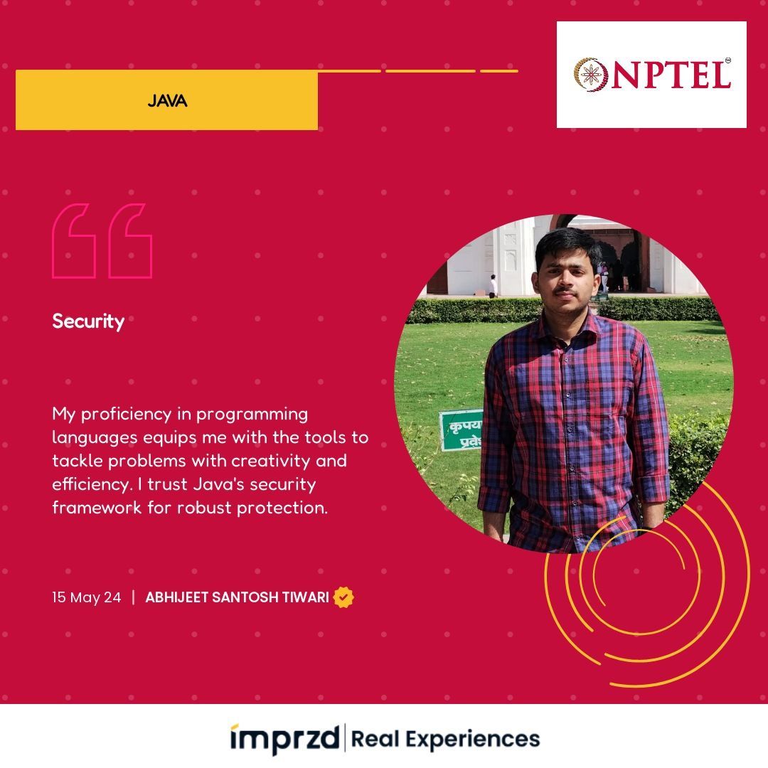 Abhijeet Tiwari on LinkedIn: #java #nptel #programming #learning Abhijeet Tiwari on LinkedIn: #java #nptel #programming #learning