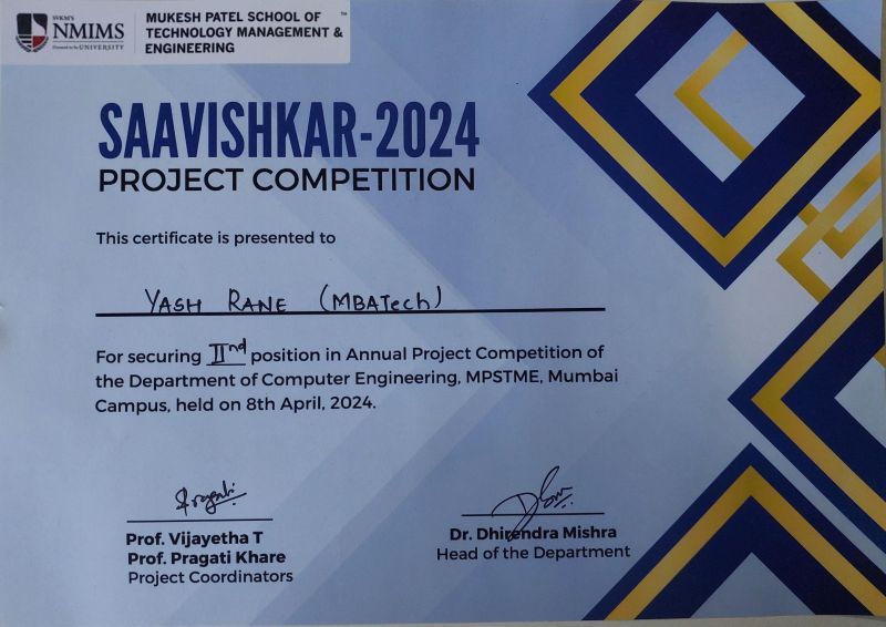 Yash Rane on LinkedIn: #sumitup #savishkaar2024 #mpstme #researchpaper ... Yash Rane on LinkedIn: #sumitup #savishkaar2024 #mpstme #researchpaper ...