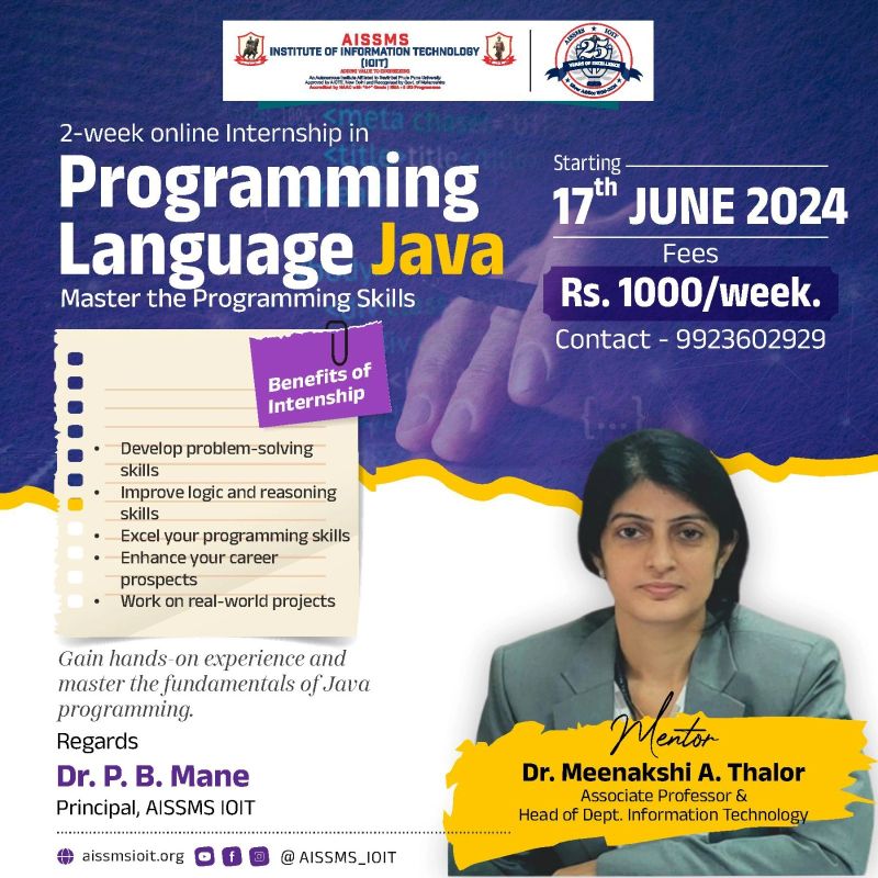 Dr. Meenakshi Thalor on LinkedIn: #internship #javaprogramming # ... Dr. Meenakshi Thalor on LinkedIn: #internship #javaprogramming # ...