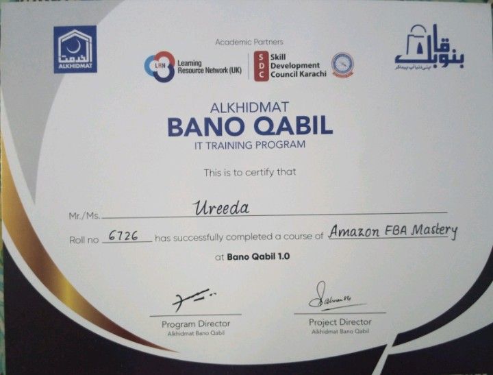 Ureeda Azeem on LinkedIn: #amazonfba #virtualassistant #banoqabil Ureeda Azeem on LinkedIn: #amazonfba #virtualassistant #banoqabil