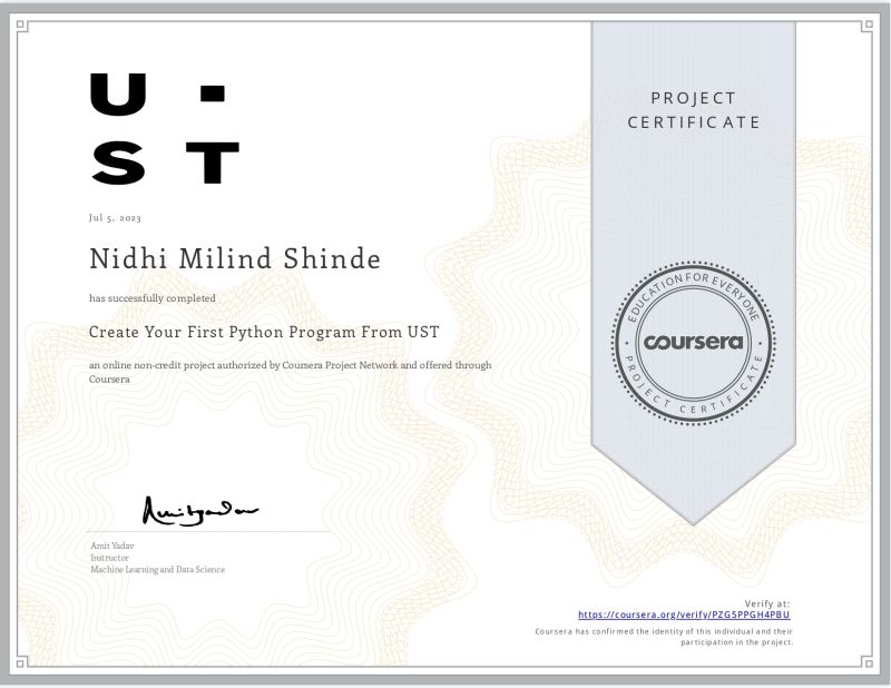 NIDHI SHINDE on LinkedIn: #project #python #coursera #ust NIDHI SHINDE on LinkedIn: #project #python #coursera #ust