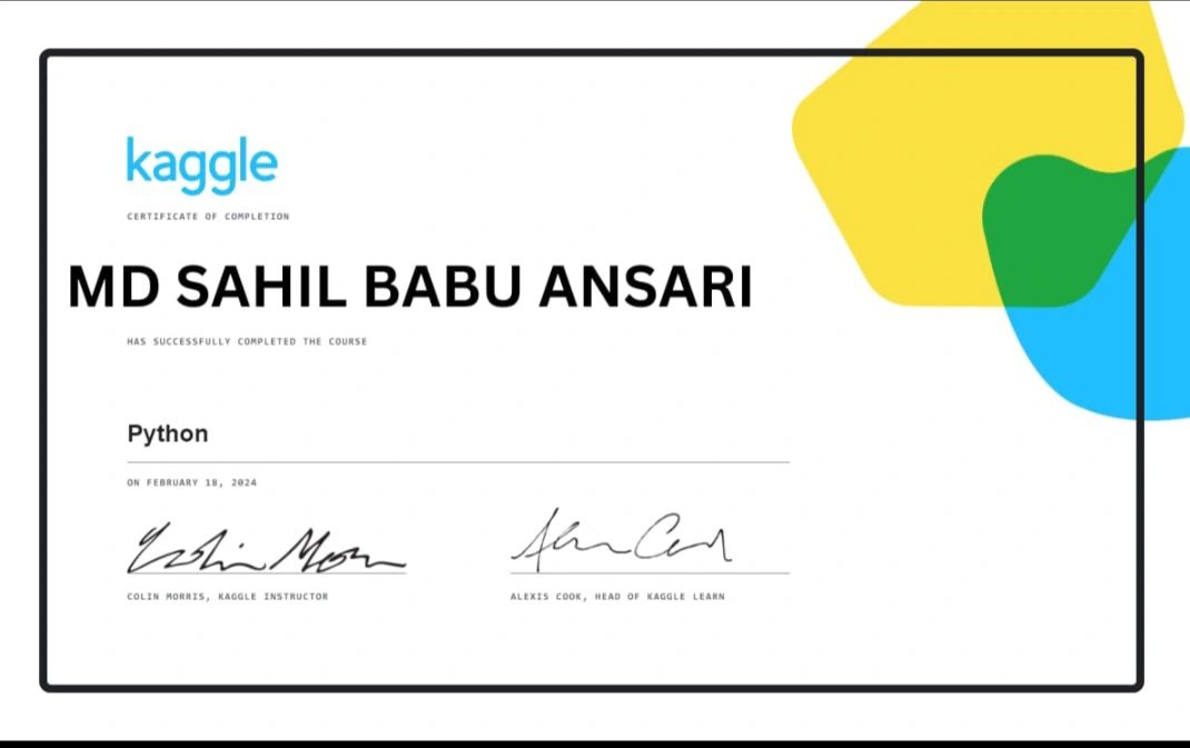 Md SAHIL Ansari on LinkedIn: Step into python: It's my first online ... Md SAHIL Ansari on LinkedIn: Step into python: It's my first online ...