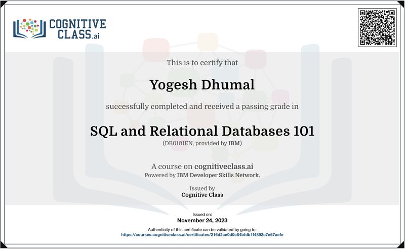 Yogesh Dhumal on LinkedIn: #sql #sqlcertified #databaseskills # ... Yogesh Dhumal on LinkedIn: #sql #sqlcertified #databaseskills # ...