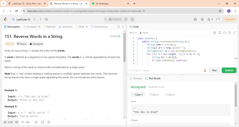 Anshu Kumar on LinkedIn: 9 🔗LeetCode Challenge: Reverse Words in a ... Anshu Kumar on LinkedIn: 9 🔗LeetCode Challenge: Reverse Words in a ...