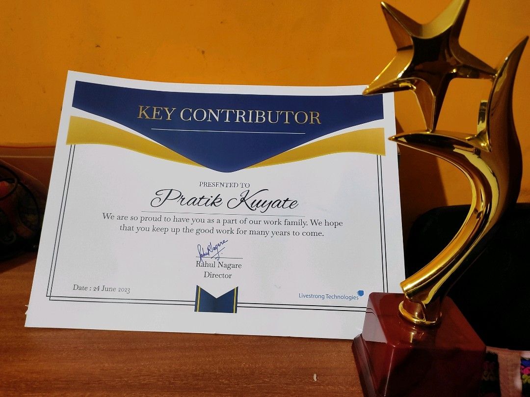Pratik Kuyate on LinkedIn: I am humbled and honored to receive this ... Pratik Kuyate on LinkedIn: I am humbled and honored to receive this ...