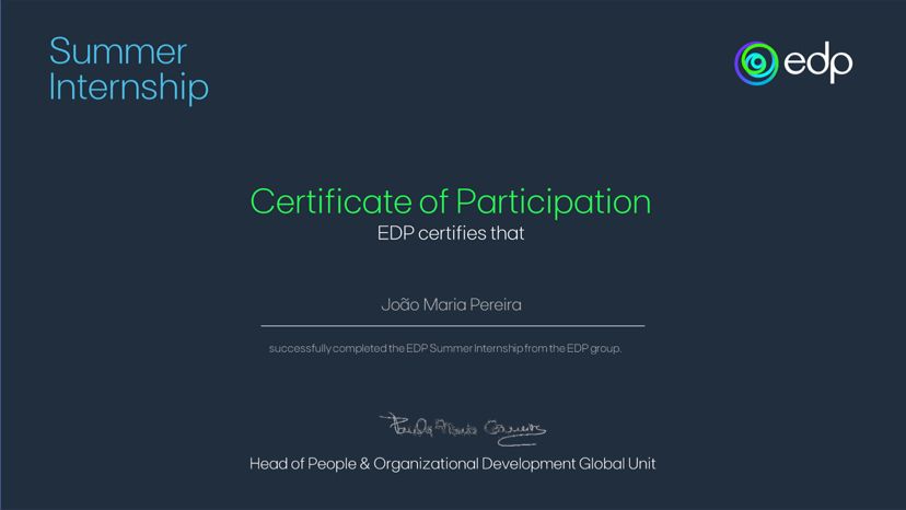 João Madeira Pereira on LinkedIn: #wechooseearth #edpsummerinternship João Madeira Pereira on LinkedIn: #wechooseearth #edpsummerinternship