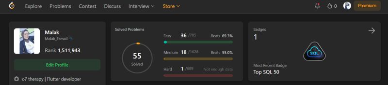 Malak Ismail on LinkedIn: I just got SQL LeetCode study plan badge 💪 ... Malak Ismail on LinkedIn: I just got SQL LeetCode study plan badge 💪 ...