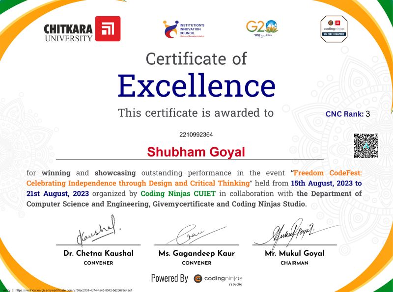 SHUBHAM GOYAL on LinkedIn: #codingninjas #freedomcodefest # ... SHUBHAM GOYAL on LinkedIn: #codingninjas #freedomcodefest # ...