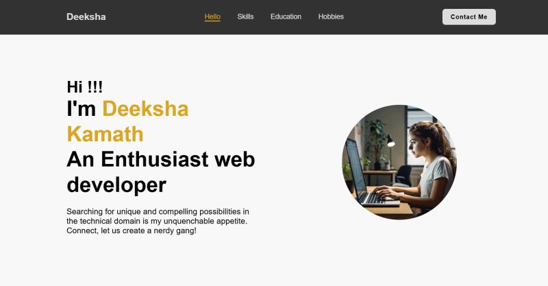 Deeksha Kamath on LinkedIn: #webdevelopment #portfolio #html #css # ... Deeksha Kamath on LinkedIn: #webdevelopment #portfolio #html #css # ...